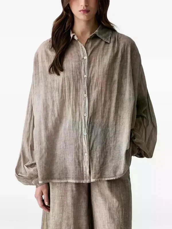 HAVEONE Gathered Balloon-sleeve Shirt