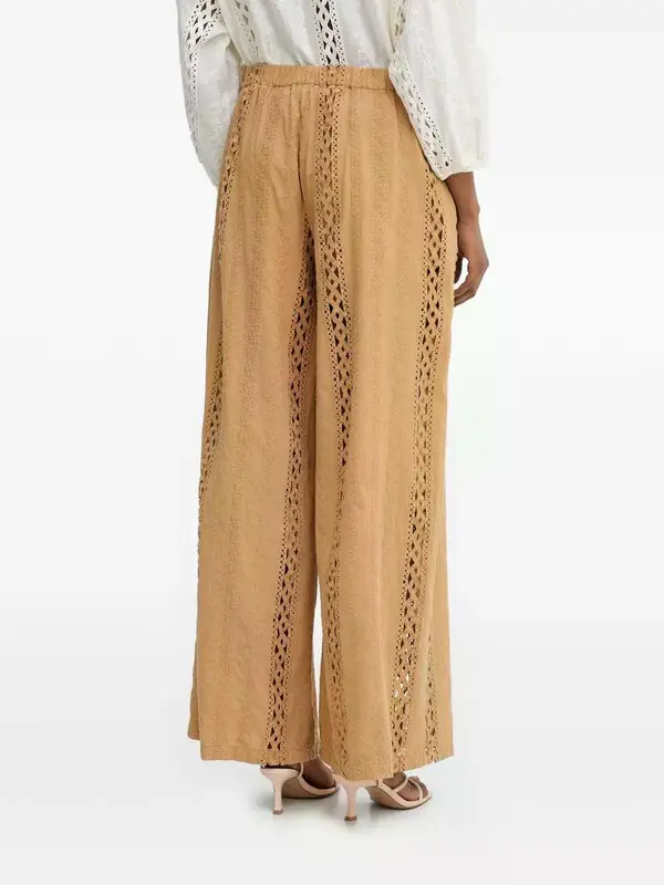 HAVEONE Eyelet-detail Wide-leg Trousers