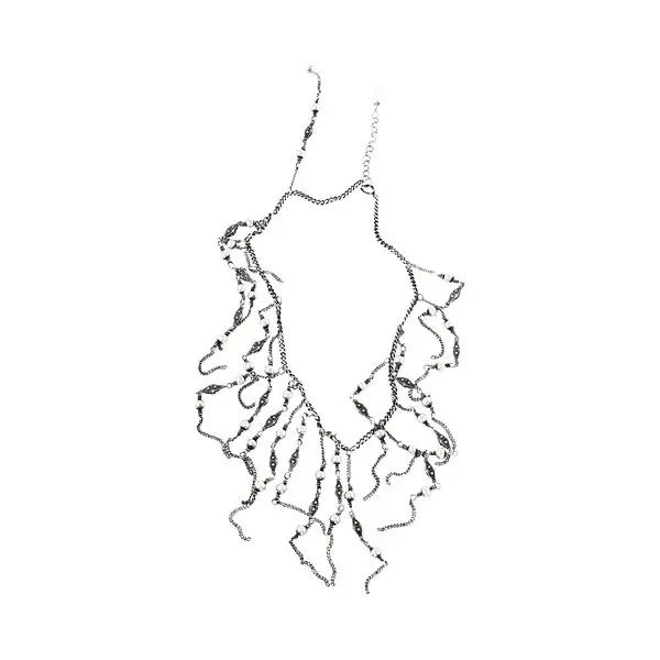 ANN DEMEULEMEESTER Elmi Beaded Necklace 'antique - Silver