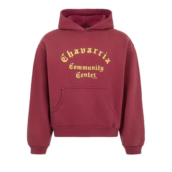 WILLY CHAVARRIA Chavarria Community Center Shrunken Po Hoodie 'bordeaux