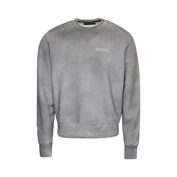 Amiri Aged Puff Logo Crew - Grey