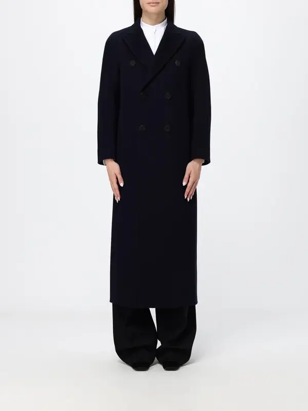 Max Mara Long Double-breasted Cashmere Coat With Rever Collar