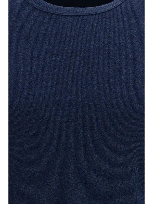 Brunello Cucinelli Denim-effect Ribbed Cotton Jersey T-shirt