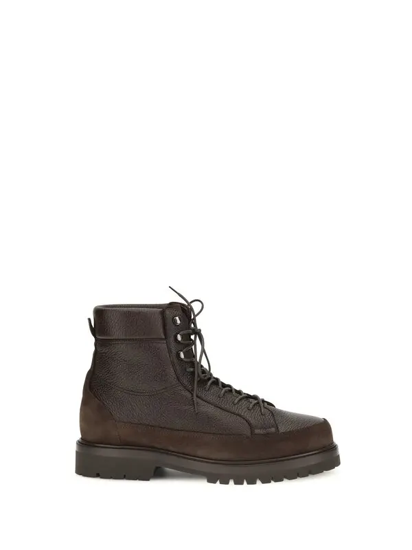 Brunello Cucinelli Explorer Délavé Deer Leather And Suede Booties