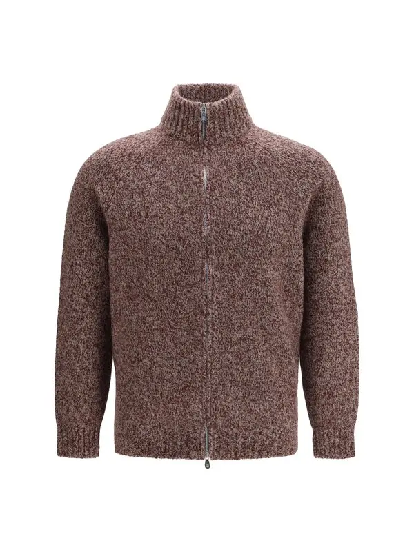 Brunello Cucinelli Mélange Virgin Wool, Silk And Cashmere Zip Cardigan