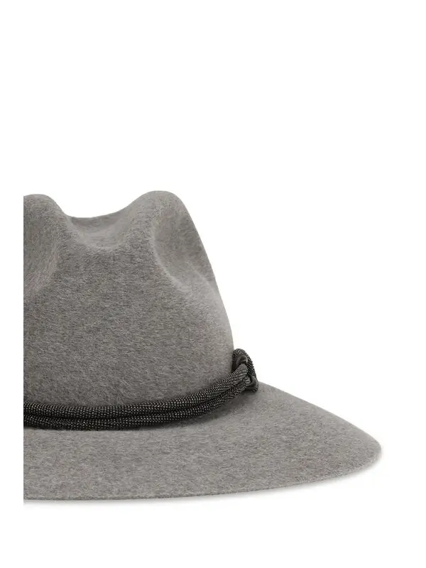 Brunello Cucinelli Felt Fedora Hat With Leather Band