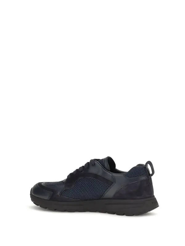 Prada Prax Leather And Fabric Sneakers - Blue