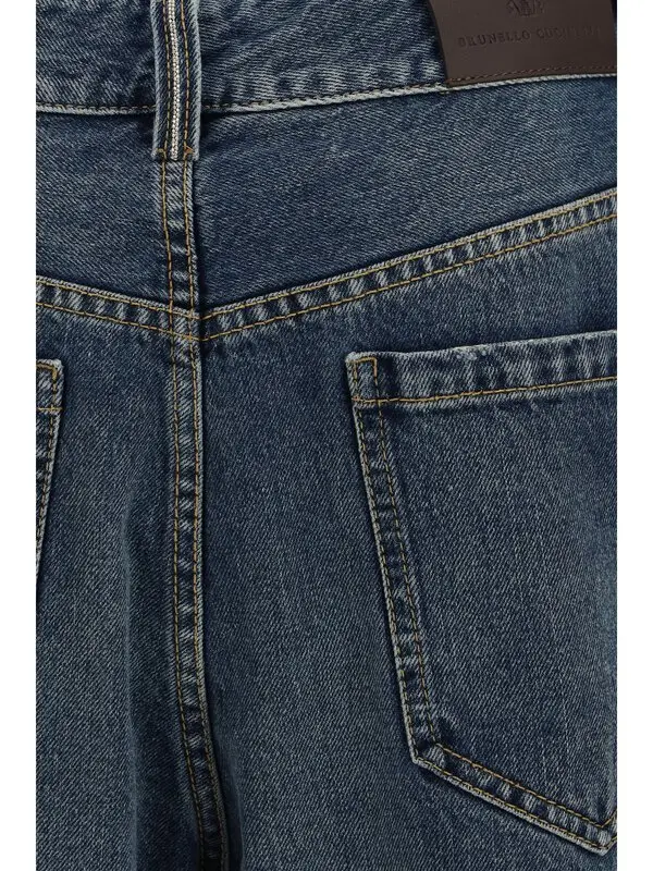 Brunello Cucinelli Wide-leg Cotton Denim Jeans - Blue