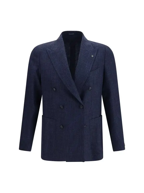 Tagliatore Single-breasted Blazer With Patch Pockets - Blue