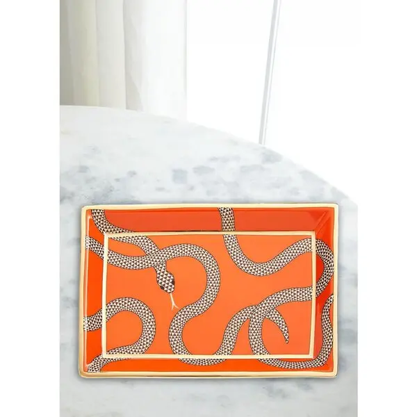 Jonathan Adler Eden Rectangular Tray - Orange