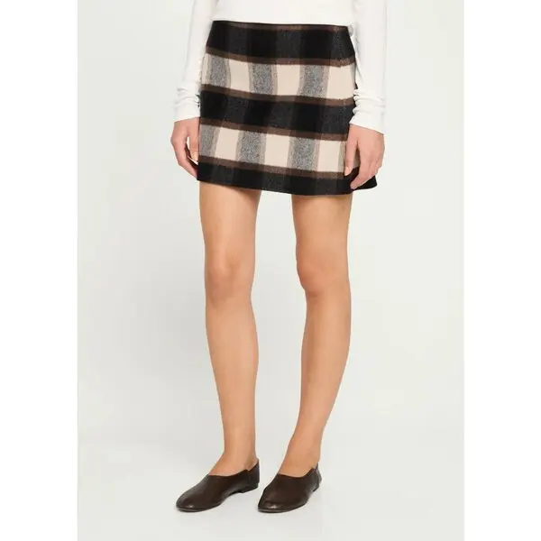 Theory Wool Plaid Mini Skirt