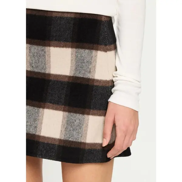 Theory Wool Plaid Mini Skirt