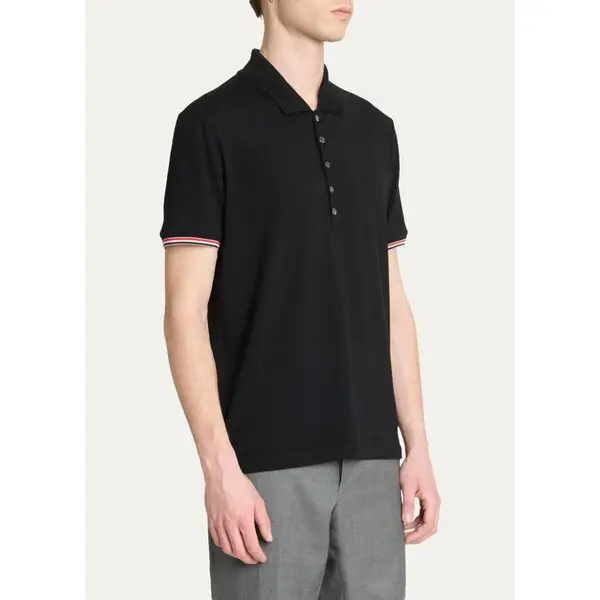 Thom Browne Rwb Tipping Wool Jersey Polo Shirt