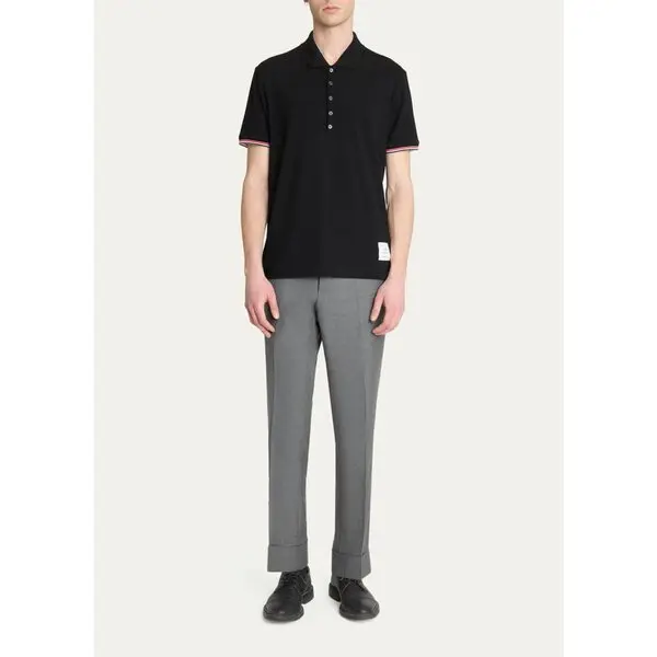 Thom Browne Rwb Tipping Wool Jersey Polo Shirt