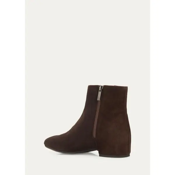 Aquatalia 35mm Ulyssa Waterproof Suede Hidden Wedge Ankle Boots - Espresso