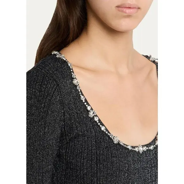 Cinq À Sept Aminta Embellished Scoop-neck Top
