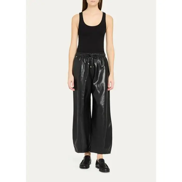 Cinq À Sept Vegan Leather Drawstring Trousers