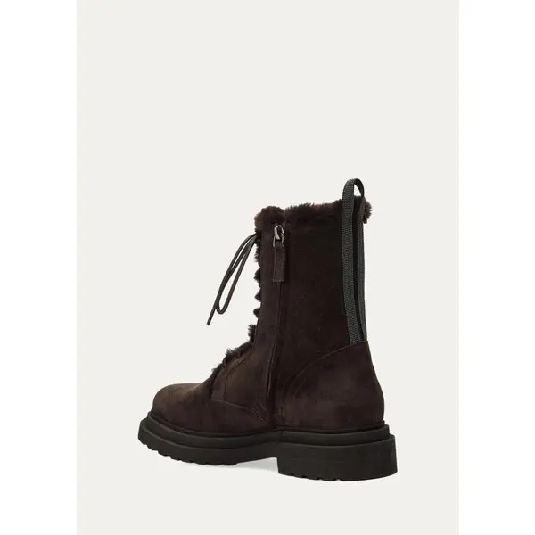 Brunello Cucinelli Monili-trim Suede Ankle Boots