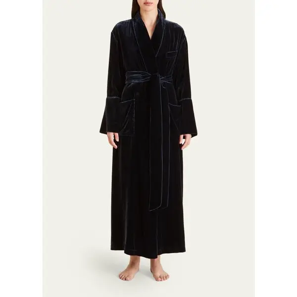 Olivia Von Halle Capability Shawl-collar Velvet Robe