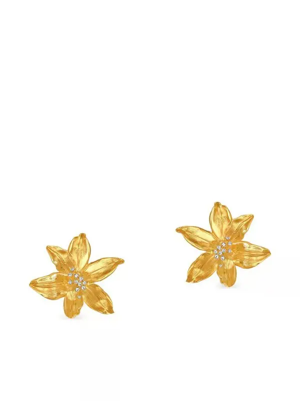 Oscar De La Renta Crystal-embellished Lily Earrings - Gold