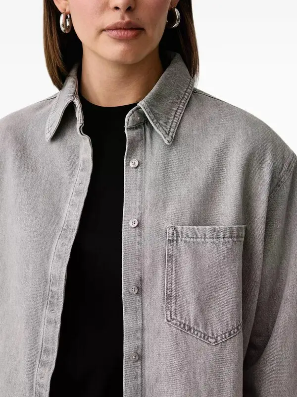 TRUSSARDI Logo-embroidered Pocket-detail Shirt