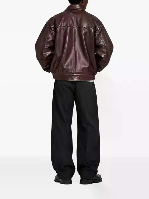 Edwin Dogma Leather Jacket - Red
