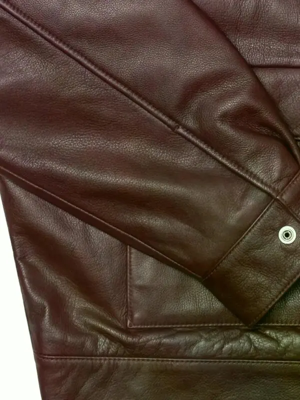 Edwin Dogma Leather Jacket - Red