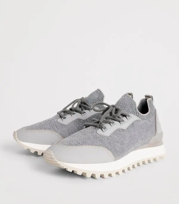 Eleventy Merino Wool-leather Sneakers