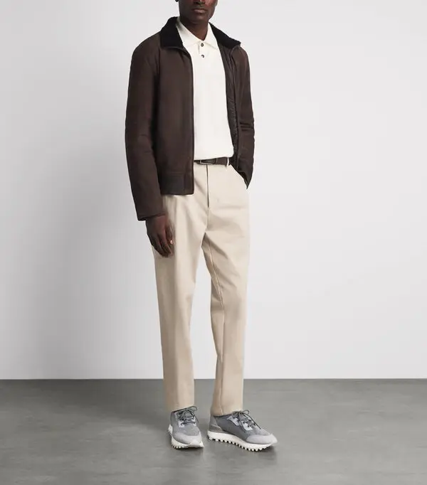 Eleventy Merino Wool-leather Sneakers