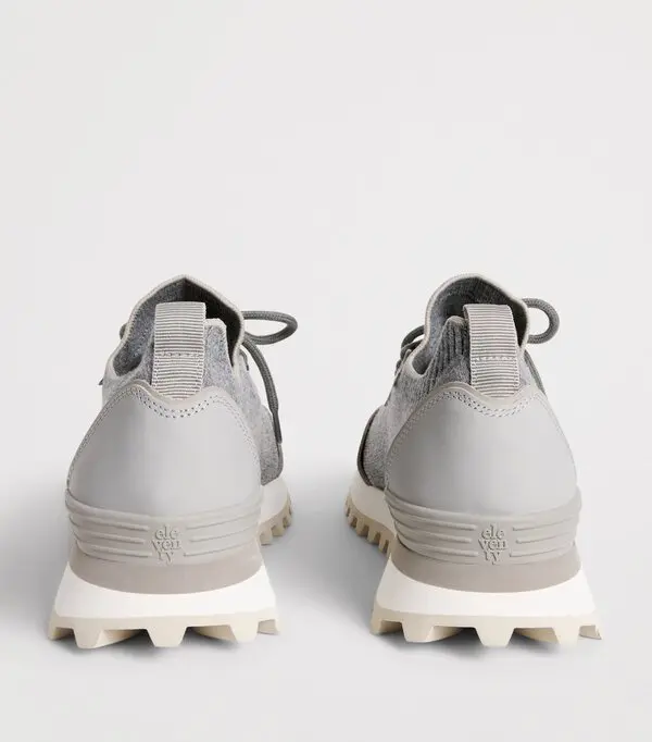 Eleventy Merino Wool-leather Sneakers