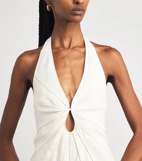 Cult Gaia Linen Rowyn Midi Dress - Black