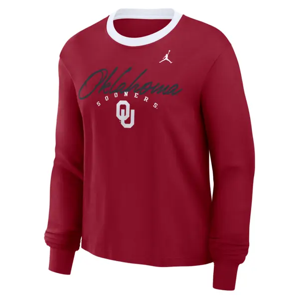 JORDAN Oklahoma Legacy Brand College Long-sleeve T-shirt - Red