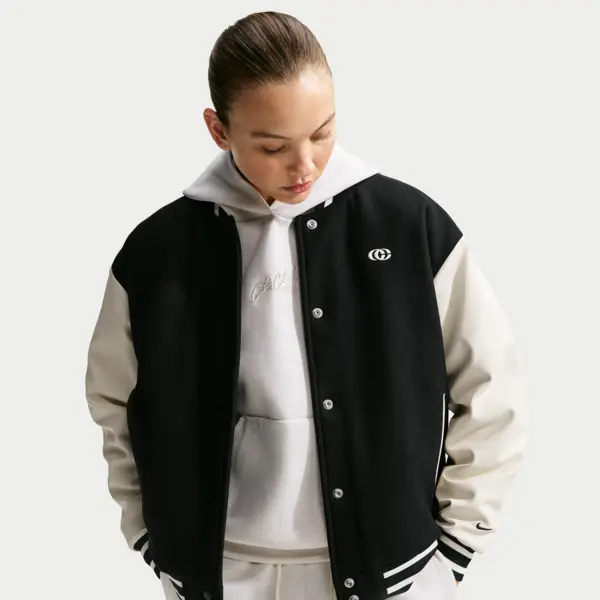 Nike Caitlin Clark Basketball Varsity Jacket - Black