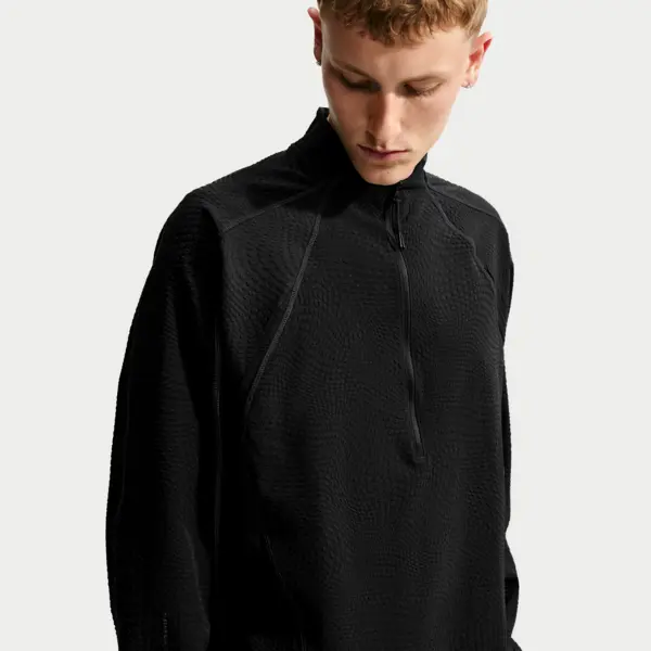 Nike Tech Loose Dri-fit Quarter-zip Top - Black