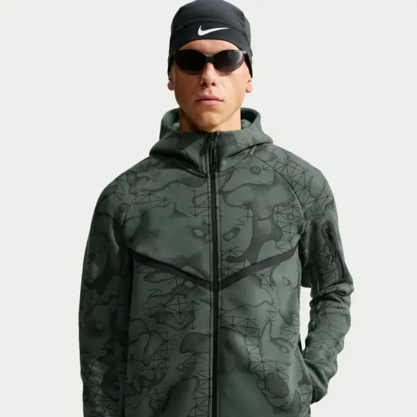 Nike Tech Fleece Full-zip All-over-print Windrunner Jacket - Green