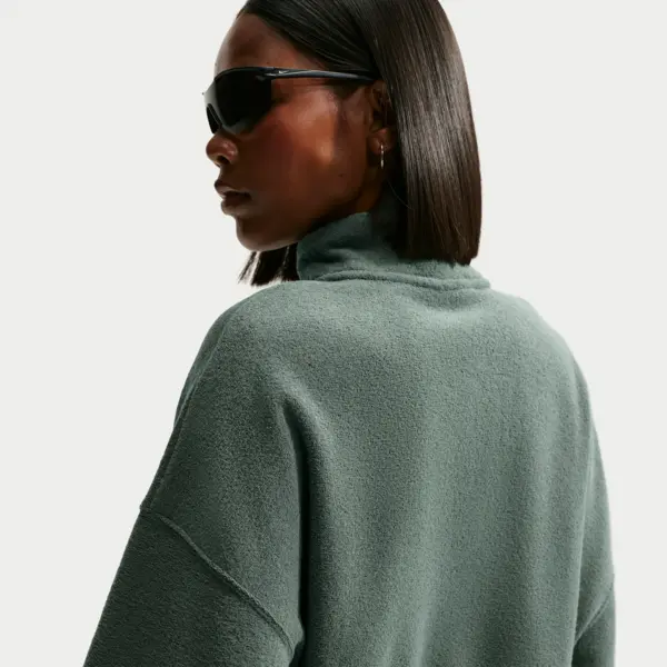 Nike Studio Fleece Plush Oversized 1/4-zip Cropped Top