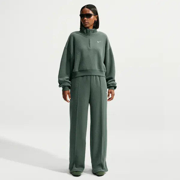 Nike Studio Fleece Plush Oversized 1/4-zip Cropped Top