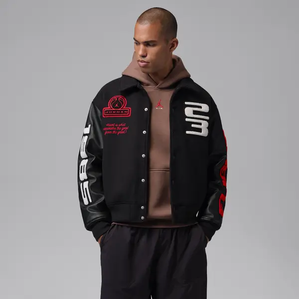 JORDAN Flight Varsity Jacket - Black
