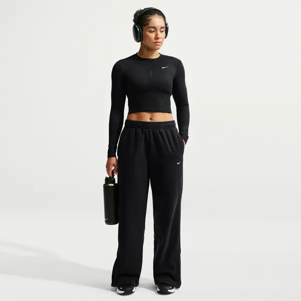Nike One Therma-fit Mid-rise Wide-leg Pants - Black