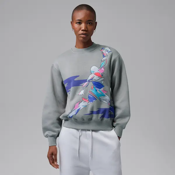 JORDAN Brooklyn Graphic Crew-neck Sweatshirt - Grey