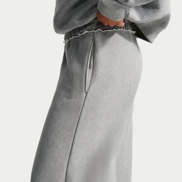 Nike Studio Fleece Heavyweight Mid-rise Wide-leg Pants - Grey