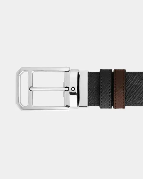 Montblanc Reversible Textured Two-tone Leather Belt