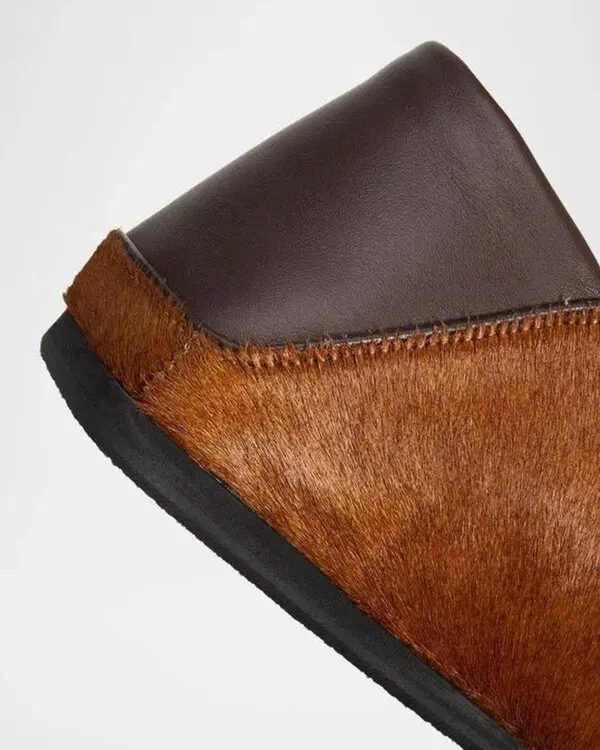 GIUSEPPE ZANOTTI Apos;s Collapsible-heel Calf Hair Loafers - Brown