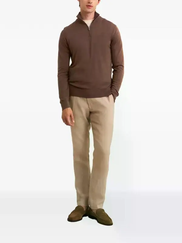 Pringle Of Scotland Quarter-zip Sweater - Brown