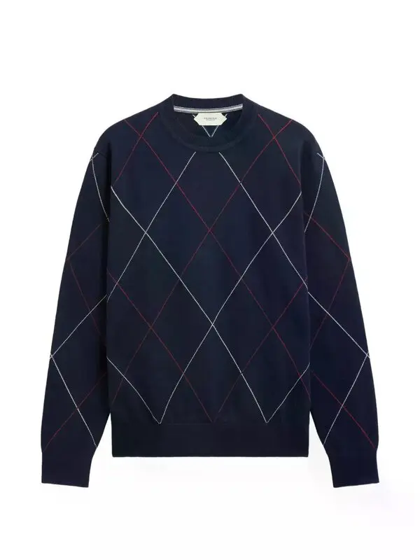 Pringle Of Scotland Argyle-pattern Intarsia Sweater - Blue