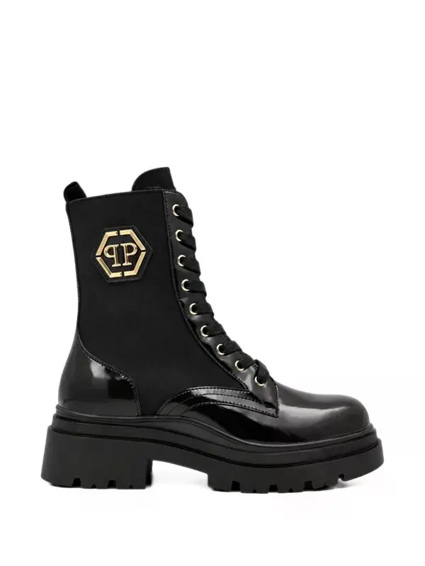 Philipp Plein Hexagon Patent-finish Boots