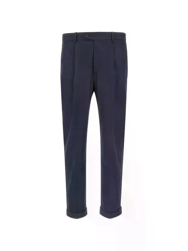 DEVORE INCIPIT Pleated-front Brushed-finish Trousers - Blue