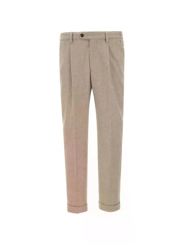 DEVORE INCIPIT Pleated Brushed Trousers - Neutrals