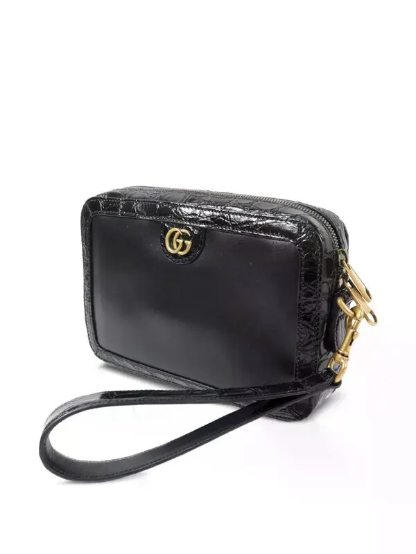 Gucci Double-g Crocodile-effect Shoulder Bag