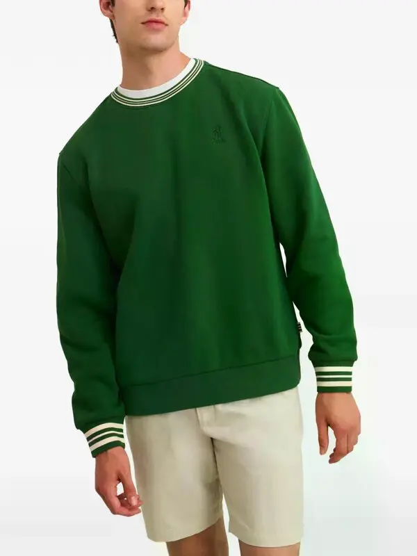 Pringle Of Scotland Crew-neck Striped-trim Sweatshirt